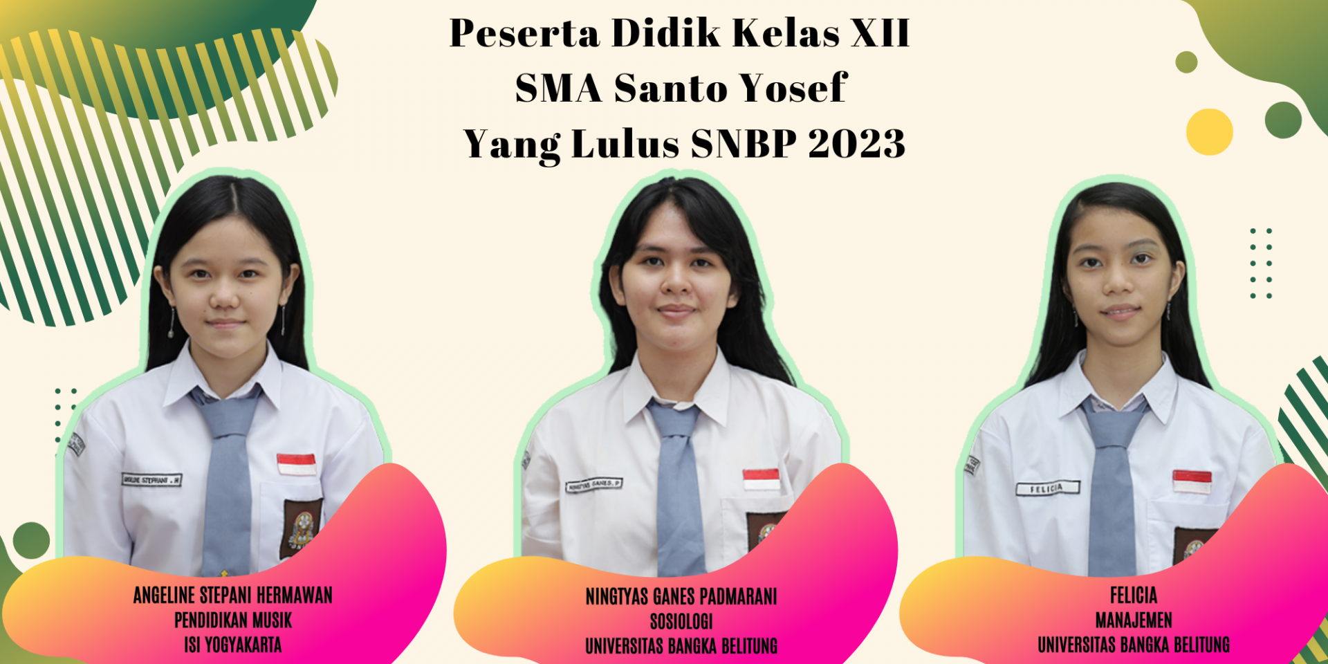 Selamat! 5 Siswa SMA Santo Yosef Lolos Masuk PTN Jalur Prestasi - YtkNews